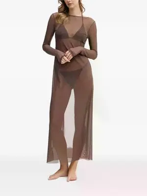 Bond Eye Gisele Long-sleeved Midi Dress - Brown