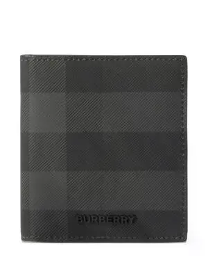 Burberry Check Folding Card Case - Grey