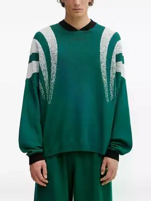 Adidas Striped Logo Knitted Sweater