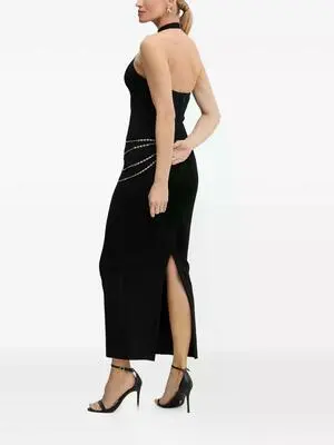 Herve Leger Sybil Halterneck Maxi Dress With Chain Detail