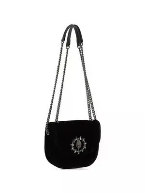 Kurt Geiger Velvet Shoulder Bag - Black