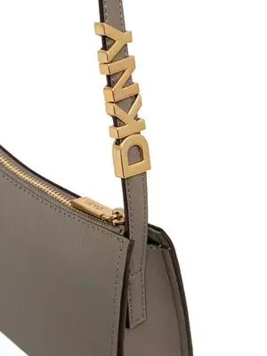 Dkny Logo-plaque Shoulder Bag - Grey