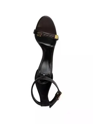 Elisabetta Franchi Leather Sandals With Transparent Insert