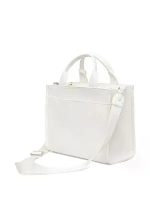 Dkny Logo-embossed Charm Tote - White