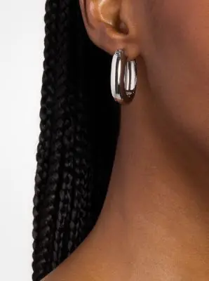 Michael Kors Square Hoop Earrings - Silver