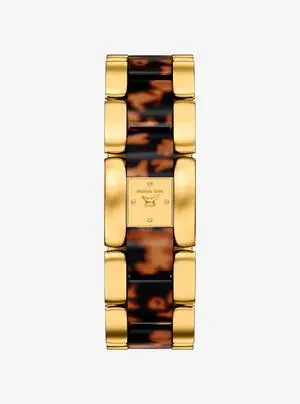 Michael Kors Petite Darrington Gold-tone And Tortoiseshell Acetate Watch - Brown