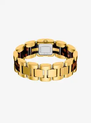 Michael Kors Petite Darrington Gold-tone And Tortoiseshell Acetate Watch