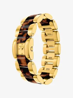 Michael Kors Petite Darrington Gold-tone And Tortoiseshell Acetate Watch