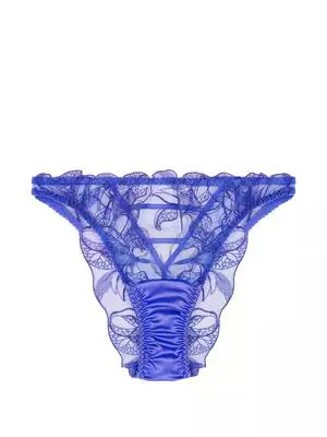 FLEUR OF ENGLAND Iris Brazilian Floral-embroidery Brief - Blue