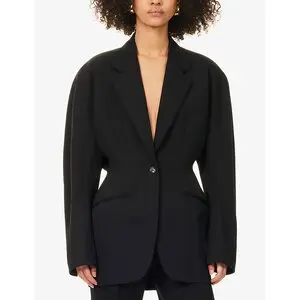 MUGLER Grain Single-breasted Wool Blazer