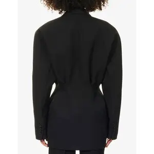MUGLER Grain Single-breasted Wool Blazer