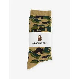 A BATHING APE Camo-print Stretch-cotton Socks