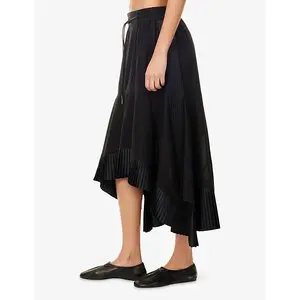 Sacai Pleated Asymmetric Midi Skirt
