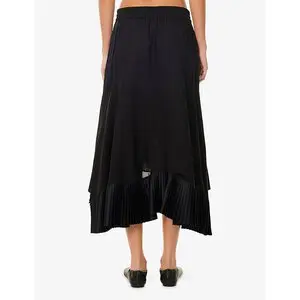 Sacai Pleated Asymmetric Midi Skirt