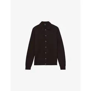 REISS Wool Cardigan With V-stitch Detail
