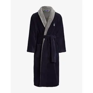 Polo Ralph Lauren Shawl-collar Cotton-terry Bath Robe Xxl/xxxl - Cruise Navy Nevis Pp