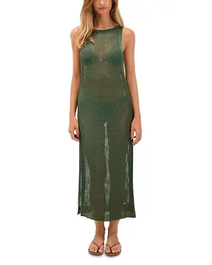 VIX PAULA HERMANNY Hanna Knit Long Cover Up Dress - Green
