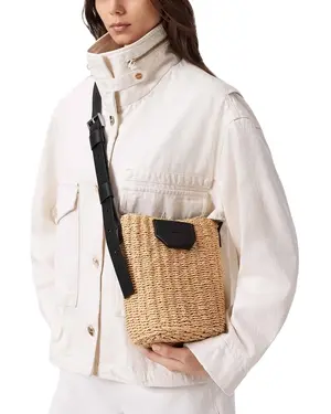 ALLSAINTS Alba Small Paper Straw Crossbody Bag