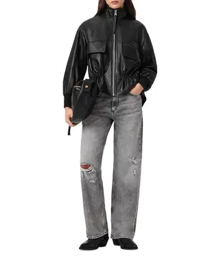 ALLSAINTS Flor Leather Jacket - Black