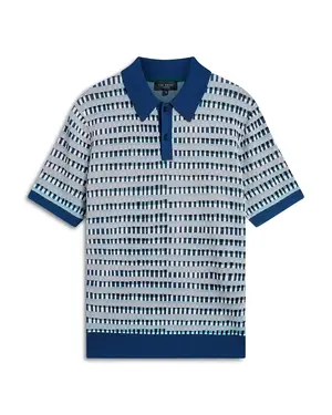 Ted Baker London Tadmori Short Sleeve Geo Jacquard Polo