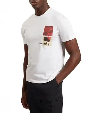 Ted Baker London Floraen Short Sleeve Chest Graphic Tee - White