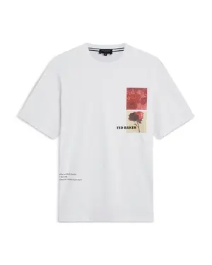 Ted Baker London Floraen Short Sleeve Chest Graphic Tee - White