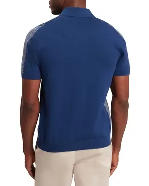 Ted Baker London Noliva Short Sleeve Small Stitch Button Through Polo - Mid Navy