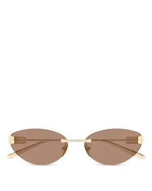 Balenciaga Cat Eye Rimless Sunglasses, 61mm