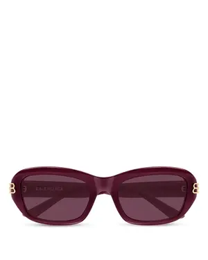 Balenciaga Squared Sunglasses, 55mm - Burgandy