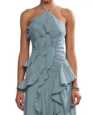 AMUR Ottavia Ruffled Dress - Cumulus