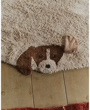 LORENA CANALS Wouf Wouf Washable Rug Dogs 4'7x4'7 Round Area Rug