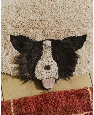 LORENA CANALS Wouf Wouf Washable Rug Dogs 4'7x4'7 Round Area Rug