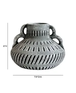 TOV FURNITURE Earthenware Aztec Wide Flower Vase