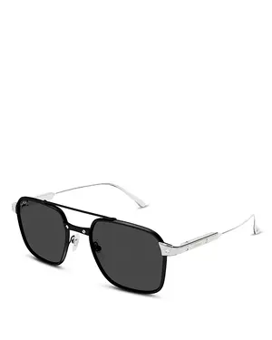 CARTIER Rectangular Sunglasses, 54mm - Black/smoke
