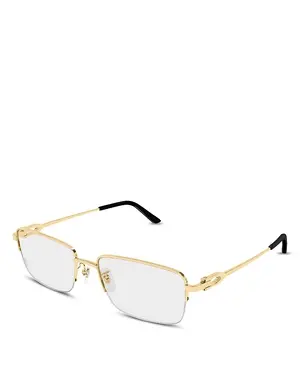 CARTIER Rectangular Optical Glasses, 57mm - Gold/grey