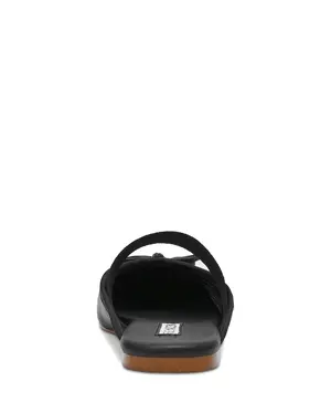 Steve Madden Satin Ballerina Flats - Black Leather