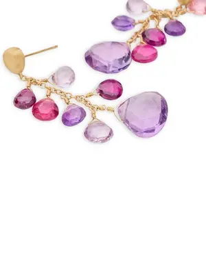 Marco Bicego 18k Yellow Paradise Multi Gemstone Chain Drop Earrings - Gold