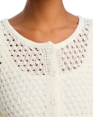 FORE Eyelet Crocheted Cardigan