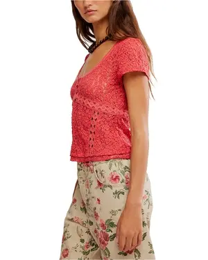 Free People Claro Short Sleeve Top