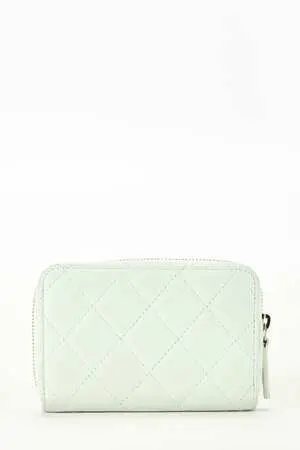 Chanel Lambskin Zip Around Coin Purse - Green