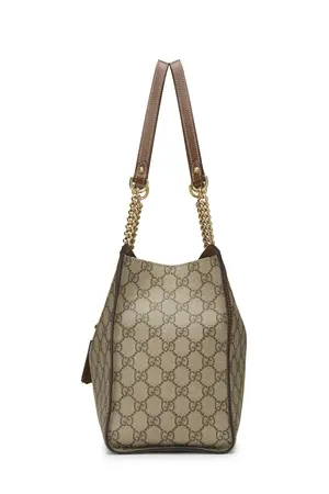 Gucci Gg Supreme Canvas Padlock Shoulder Bag - Brown