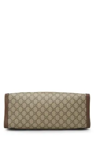 Gucci Gg Supreme Canvas Padlock Shoulder Bag - Brown