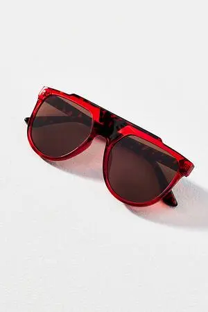 I SEA Flat Top Aviator Sunglasses - Red