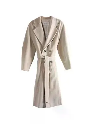 Max Mara Madame Belted Double-breasted Coat - Neutrals