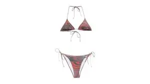 Jean Paul Gaultier Printed Bikini Set - White/grey/red