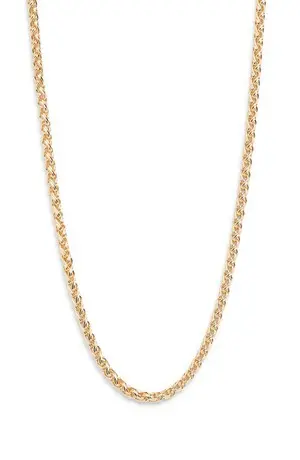 Nordstrom Demi Fine Wheat Chain Necklace - 14k Gold Plated