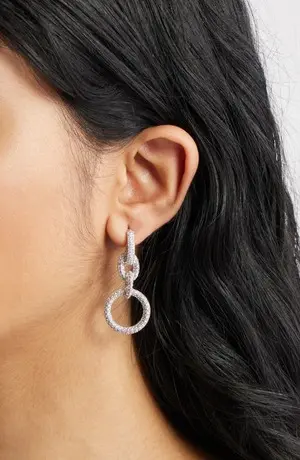 Nordstrom Cubic Zirconia Link Drop Earrings