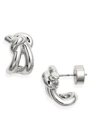 Nordstrom Knot Huggie Hoop Earrings - Sterling Silver Plated