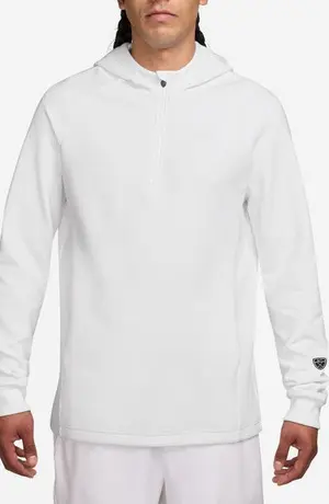 Nike Therma-fit Golf Shield Quarter-zip Hoodie - White/black
