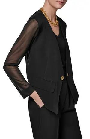 Donna Karan New York Sheer Contrast Jacket